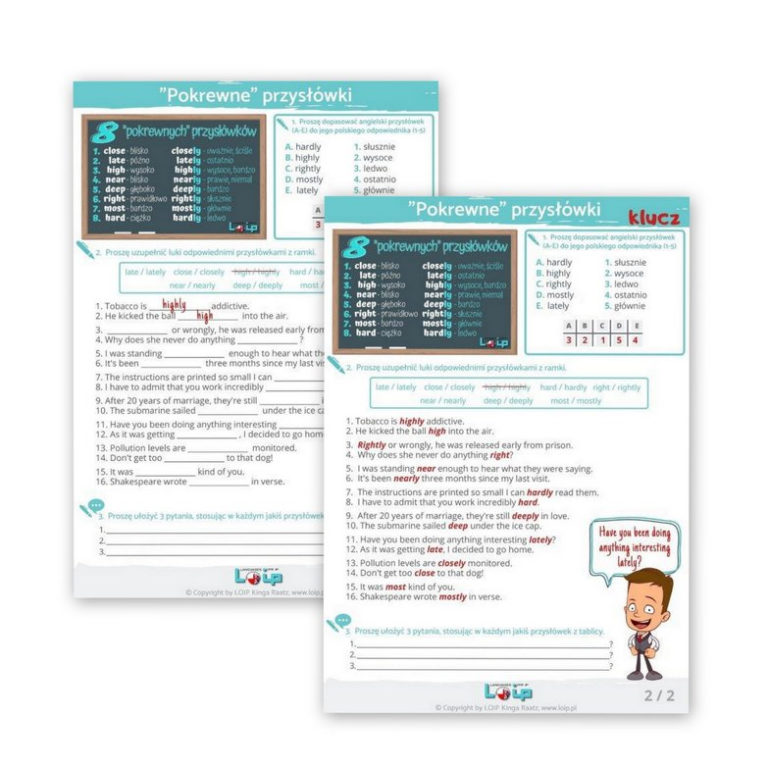 "Pokrewne" przysłówki (np. hard i hardly) - Loip Angielski Online