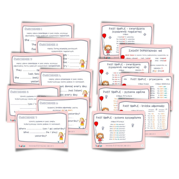 Tablice gramatyczne - czas past simple - Loip Angielski Online